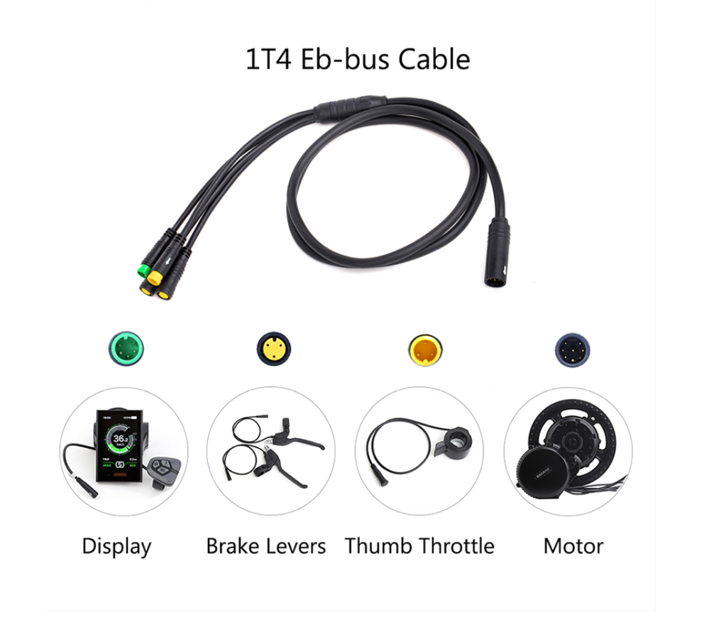 Bafang Mid-Drive Kits 1TO4 EBUS Cable – HalloMotor.com